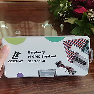 LK COKOINO for Raspberry Pi GPIO Breakout, T-Type GPIO Expansion Board+830 Points Solderless Breadboard+65pcs Jumper Cables+40pin Rainbow Ribbon Cable