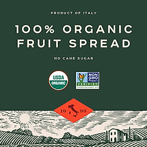 Bionaturae Organic Apricot Fruit Spread - Jelly Organic, Non-GMO, USDA Certified, No Sugar Added, No Preservatives, Organic Fruit Jam, Jam Organic, Made in Italy - 9 Oz, 2 Pack