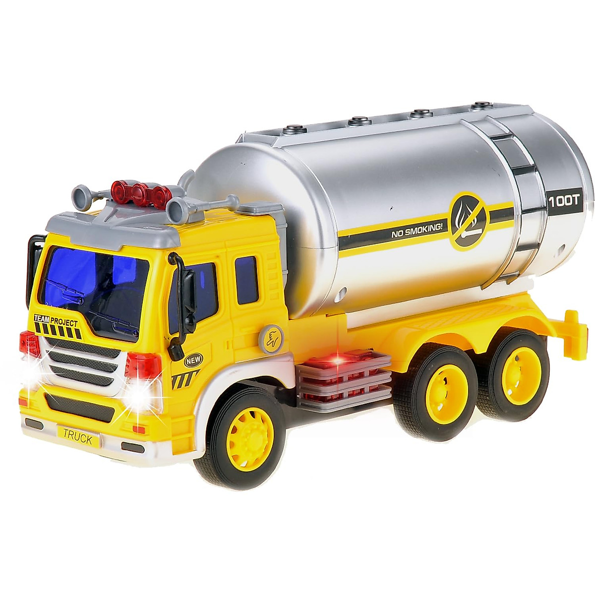 PowerTRC Push & Go Friction Powered Oil Truck Toy with Light and Sound | Realistic Play Oil Tanker Truck Toy Gift for Boys and Girls