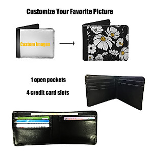 Renewold Sunflower Cow Print Womens Men Wallet, Kids Leather Purse, Cash Coin Clutch, Foldable Storage Organzier Card Slim Mini Bag Short Pocket Wallets