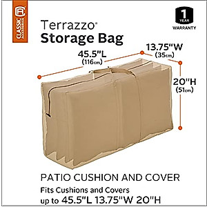 Classic Accessories Terrazzo Water-Resistant 45.5 Inch Patio Cushion and Cover Storage Bag,, Patio Furniture Covers