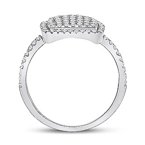 The Diamond Deal 10kt White Gold Womens Round Diamond Square Cluster Ring 5/8 Cttw