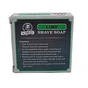 Col. Conk World's Famous Shaving Soap, Lime -- 3 Pack -- Each piece Net Weight 2.25 Oz by Colonel Conk