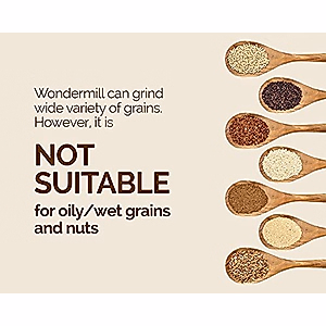 Powerful Electric Grain Mill Wheat Grinder for Home and Professional Use - High Speed Grain Grinder Flour Mill for Healthy Grains and Gluten-Free Flours - Electric Grain Mill by Wondermill,White