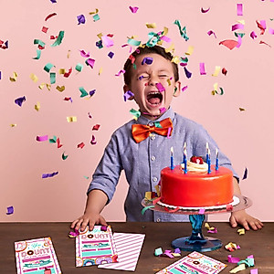 JUSITAKEET Donut Birthday Party Invitations, Doughnut Party Invitations, Teenagers Party Decorations, Favors for Kids Birthday - 20 Cards with Envelopes (008)