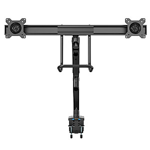 StarTech.com Desk Mount Dual Monitor Arm with USB & Audio - Slim Adjustable Dual Monitor VESA Mount for up to 32" (17.6lb/8kg) Displays - Ergonomic Articulating - C-Clamp/Grommet (ARMSLIMDUAL2USB3)