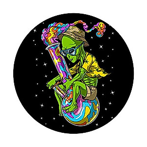 Psychedelic Alien Bong Space Stoner Marijuana Pot Smoke Weed PopSockets PopGrip: Swappable Grip for Phones & Tablets