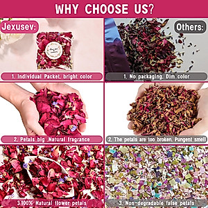 20 Pack Biodegradable Confetti, Dried Flower Petals,Biodegradable Flower Petals,Wedding Send-Off Ideas for Wedding Proposal Party Valentine's Day Decor Flower Girls (Yellow Red Rose)