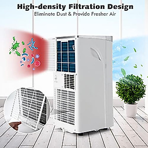 GOFLAME Portable Air Conditioner 10000BTU, 3-IN-1 Air Cooler & Dehumidifier with Remote Control, Sleep Mode, 2 Wind Speeds and 24H Timer Function, Air Cooling Fan with Window Kit for Home Office, White