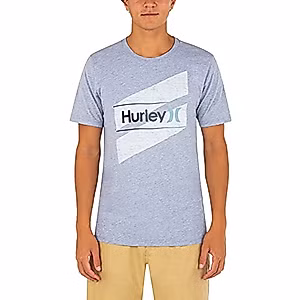 Hurley mens Icon Slash Gradient T-shirt T Shirt, Heather Grey, Large US