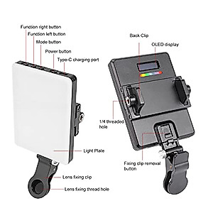 Newmowa RGB Video Light Portable LED Light for Phone, Tablet, Laptop, 360° Full Color CRI 95+ Dimmable 2500K-8500K, 2000mAh Rechargeable LED DSLR Lighting for Selfie, Makeup, Video Conference, TikTok