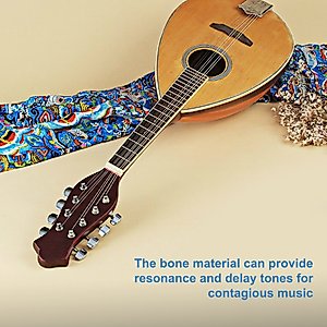 Alomejor Mandolin String Nut Bone Mandolin Bridge Saddle and Nut Instrument Replacement Accessories for 8 String Mandolin