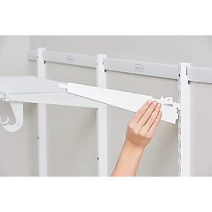 Rubbermaid Expandable Closet Shelf Kit, 2-4 ft., White, for Home/Closet/Garage/Laundry/Mudroom/Basement/House
