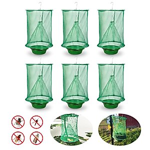 6 Pack Ranch Fly Trap, Disposable Fly Traps Outdoors, Stable Horse Fly Trap, Farm Fly Trap Catcher Killer for Farm/Orchard