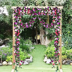 Artificial Flowers, 4 Pcs 32.8 FT Fake Rose Vine, Flower Garland, Hanging Artificial Flowers Greenery Plants for Wedding Birthday Party Decoration Outdoor Hotel Wall Table Bedroom Garden Home Decor