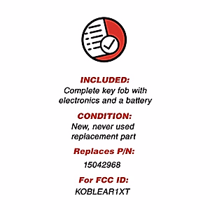 KeylessOption Replacement 3 Button Keyless Entry Remote Control Key Fob for 15042968 -Red