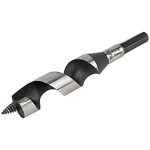 Klein Tools 53408 Steel Ship Auger Bit with Screw Point, 1-1/8-Inch x 4-Inch Twist Length For Drilling Through Wood with Nails