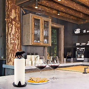 Bear Metal Paper Towel Holder Cabin Lodge Rustic Style