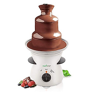 Nutrichef 3 Tier Fondue Fountain-Electric Stainless Choco Dipping Warmer Machine, Keep Warm-for Melted Chocolate, Candy, Butter, Cheese, Caramel, White, One Size