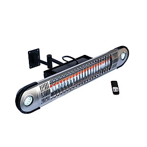 EnerG+ Infrared Electric Outdoor Heater - Wall Mounted with LED & Remote, Silver (HEA-21533)