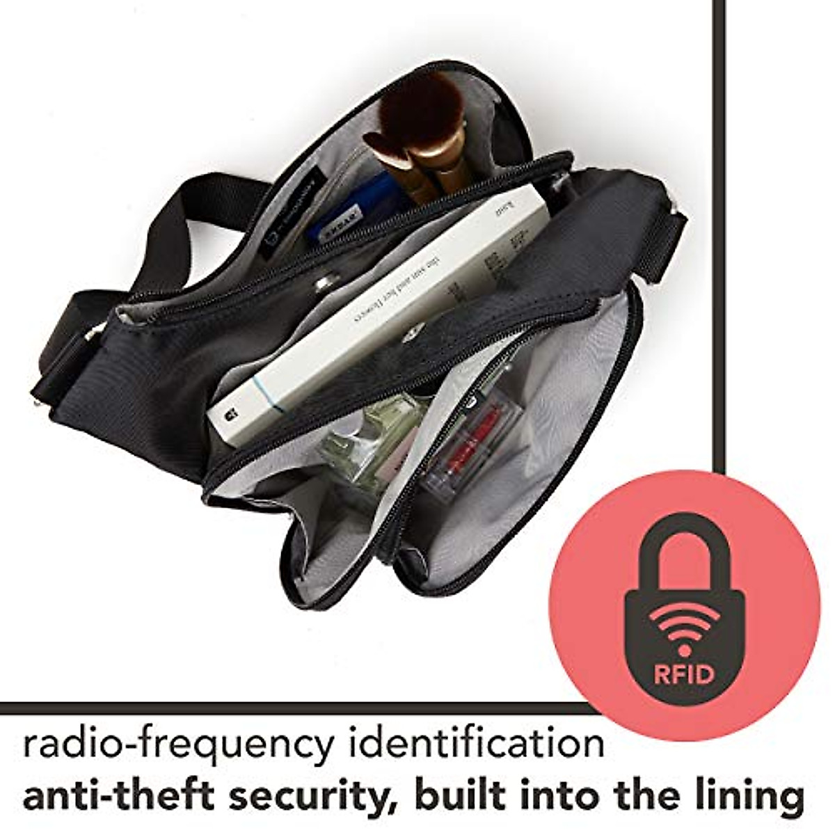 bg by baggallini Charlotte Crossbody Bag - Stylish, Lightweight, Adjustable-Strap Purse With Multiple Pockets and RFID Protection, Navy