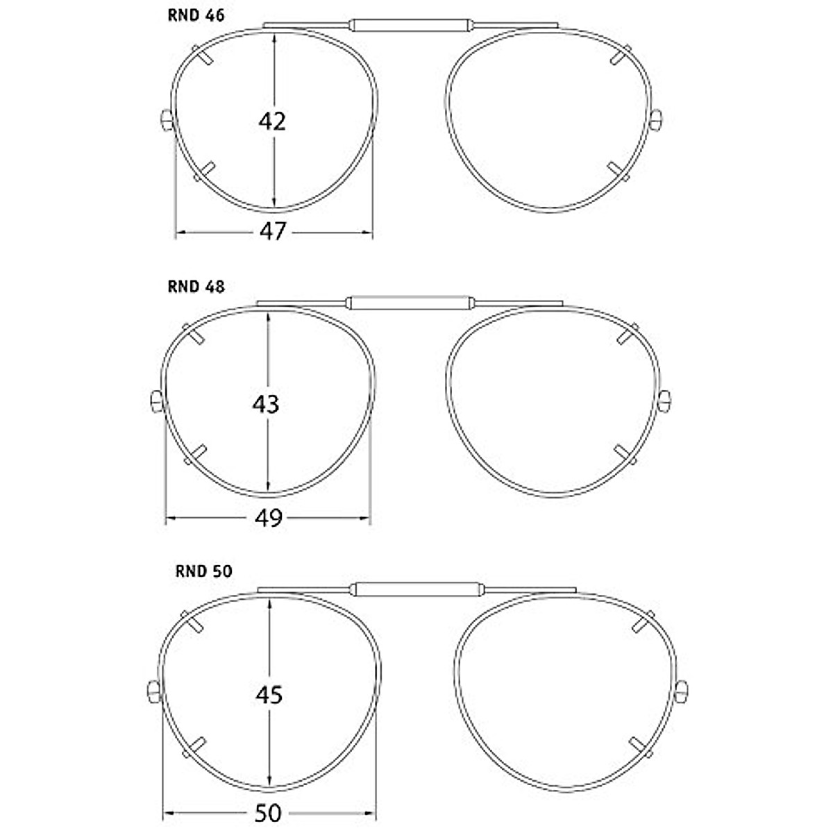 Shade Control Visionaries Polarized Clip on Sunglasses - Round - Black Frame - 49 x 43 Eye
