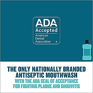 Listerine Cool Mint Antiseptic Mouthwash for Bad Breath, Plaque and Gingivitis, 250 ml