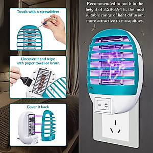 Hywean 6 Pack Plug in Bug Zapper Indoor for Flying Insect Mosquito, Electronic Mosquito Zapper Gnat Traps with LED Light for Patio