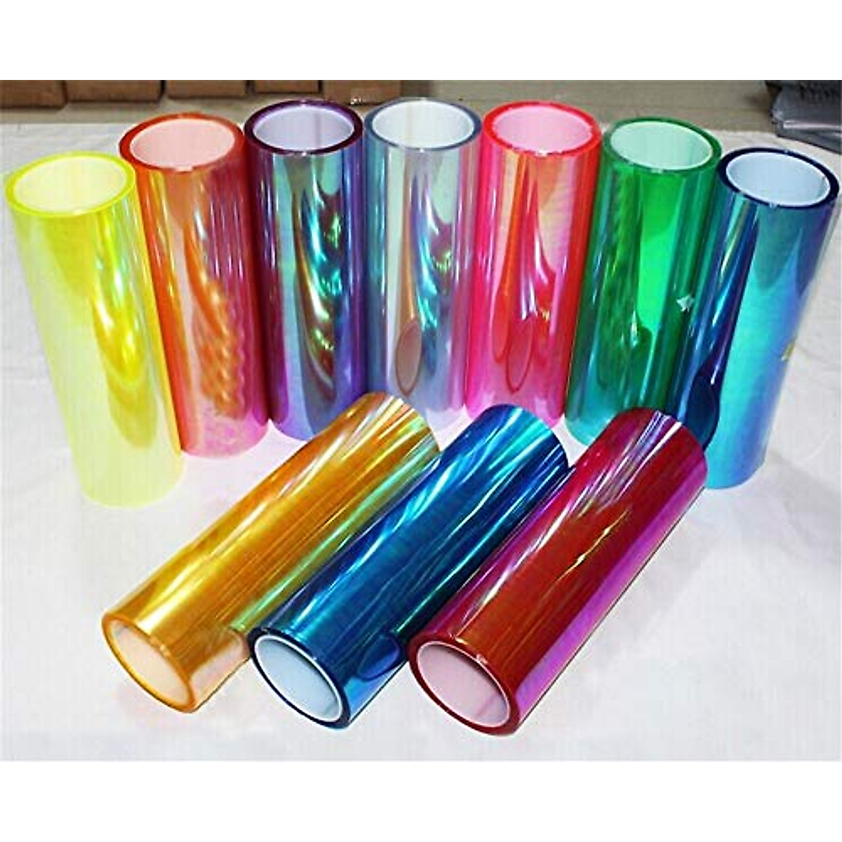 LED LIGHT 12 by 48 inches Self Adhesive Shiny Chameleon Headlights Tail Lights Fog Lights Films,Film Sheet Sticker,Tint Vinyl Film with Gift Knife and Hand Tool (Golden)