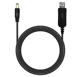 Sqrgreat 5v to 12v Step Up Cable, USB Adapter with DC Jack 5.5 x 2.1mm for Fan, Table Lamp, Piano Keyboard, Bluetooth Audio, Wireless Router, Speakers & More(4.9ft) (DC-5V-to-12V)