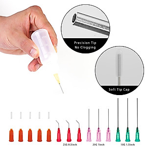 30ml Precision Tip Applicator Bottle, with Blunt Tip Needle and Cap, 18G 20G 25G Needle Tip Squeeze Bottle, Needle Nose Bottle, Glue Bottles with Fine Tip
