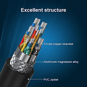 CableCreation 8K HDMI Cable 3.3FT/1m, HDMI to HDMI Cable 8K@60Hz, eARC HDR HDCP 2.2 2.3 for MacBook Pro 2021, TV, 8K UHD TV, PS5, PS4, Xbox, Laptop, PC, DVD, Projector