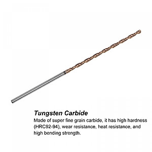 uxcell Twist Drill Bit, 2.4mm Jobber Drill Bit Nanoscale Titanium Coated K35 Tungsten Carbide Straight Shank 100mm Length for Drilling Stainless Steel Alloy Steel