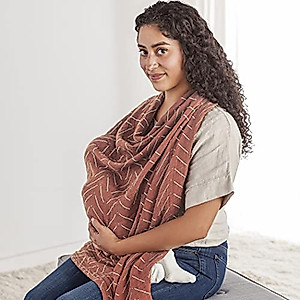 Itzy Ritzy Breastfeeding Boss Multi-Use Cover – A Nursing Cover, Swaddle, Car Seat Cover, Tummy Time Mat and Burp Cloth All in One – Made of Muslin Fabric & Measures 47” x 47”, Mudcloth
