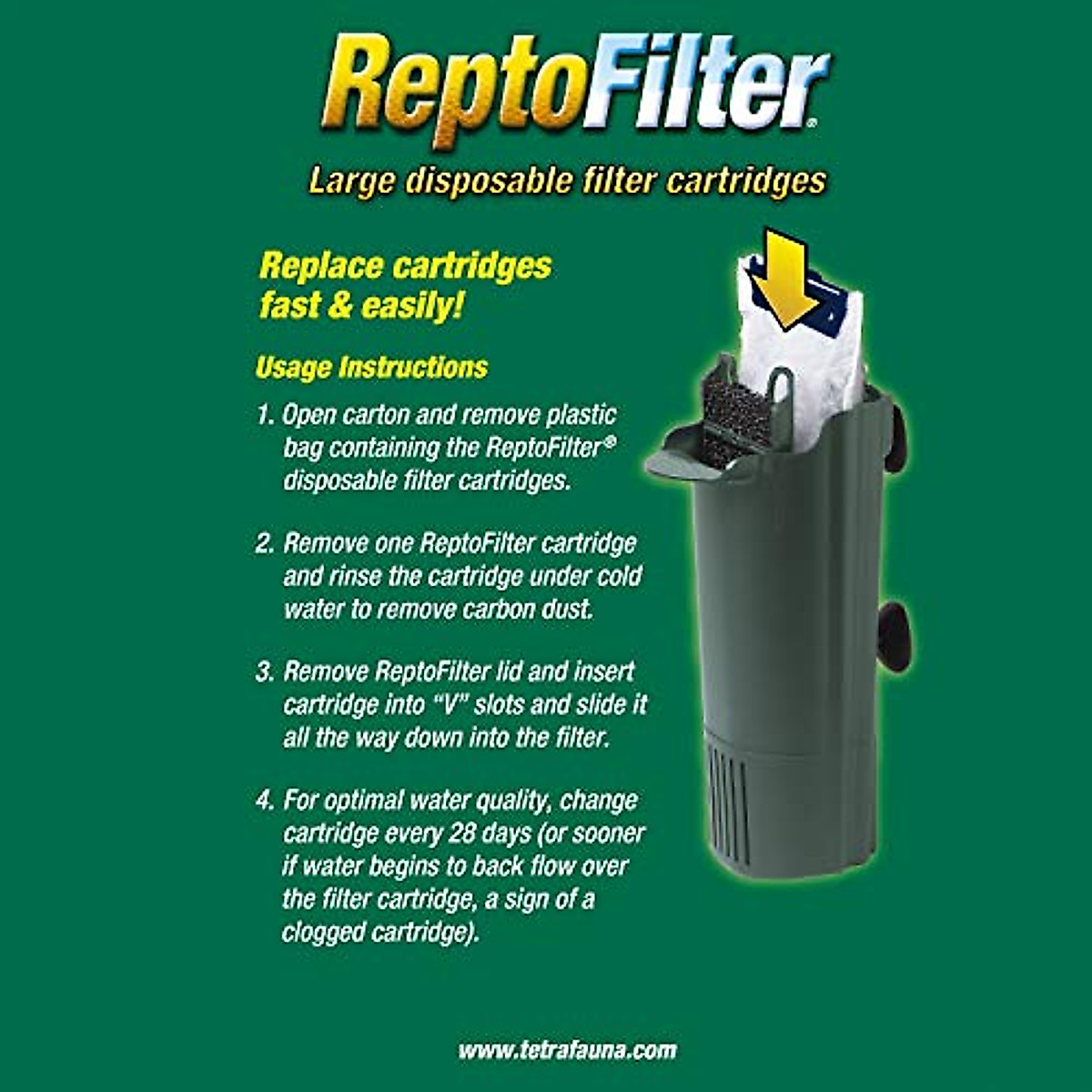 Tetra ReptoFilter Cartridges - Medium 3 pack, green (25845)