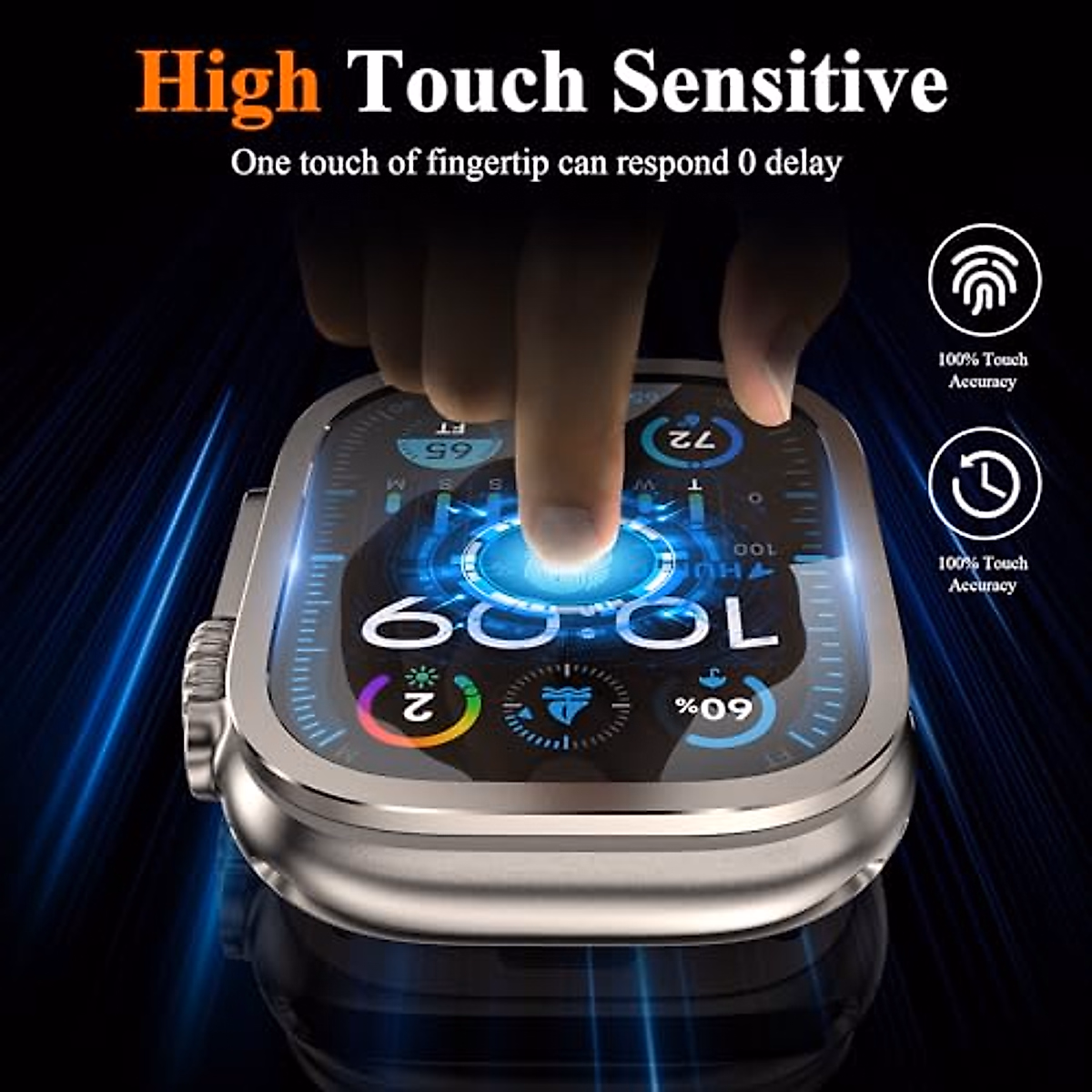 YMHML for Apple Watch Ultra 2 Screen Protector Case 49mm, 2023 Titanium Alloy Frame with Tempered Glass, Waterproof Bubble-Free HD Clear Full Protective Cover for iWatch Ultra 2/1 Accessories 2 Pack