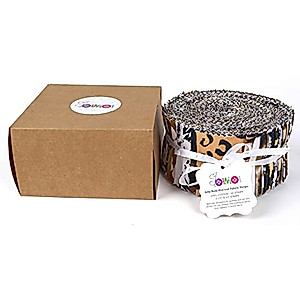 Soimoi 40Pcs Animals Print Cotton Precut Fabrics for Quilting Craft Strips 2.5x42inches Jelly Roll - Purple