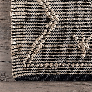 nuLOOM Julianne Handmade High-Low Jute Moroccan Area Rug, 9x12, Beige