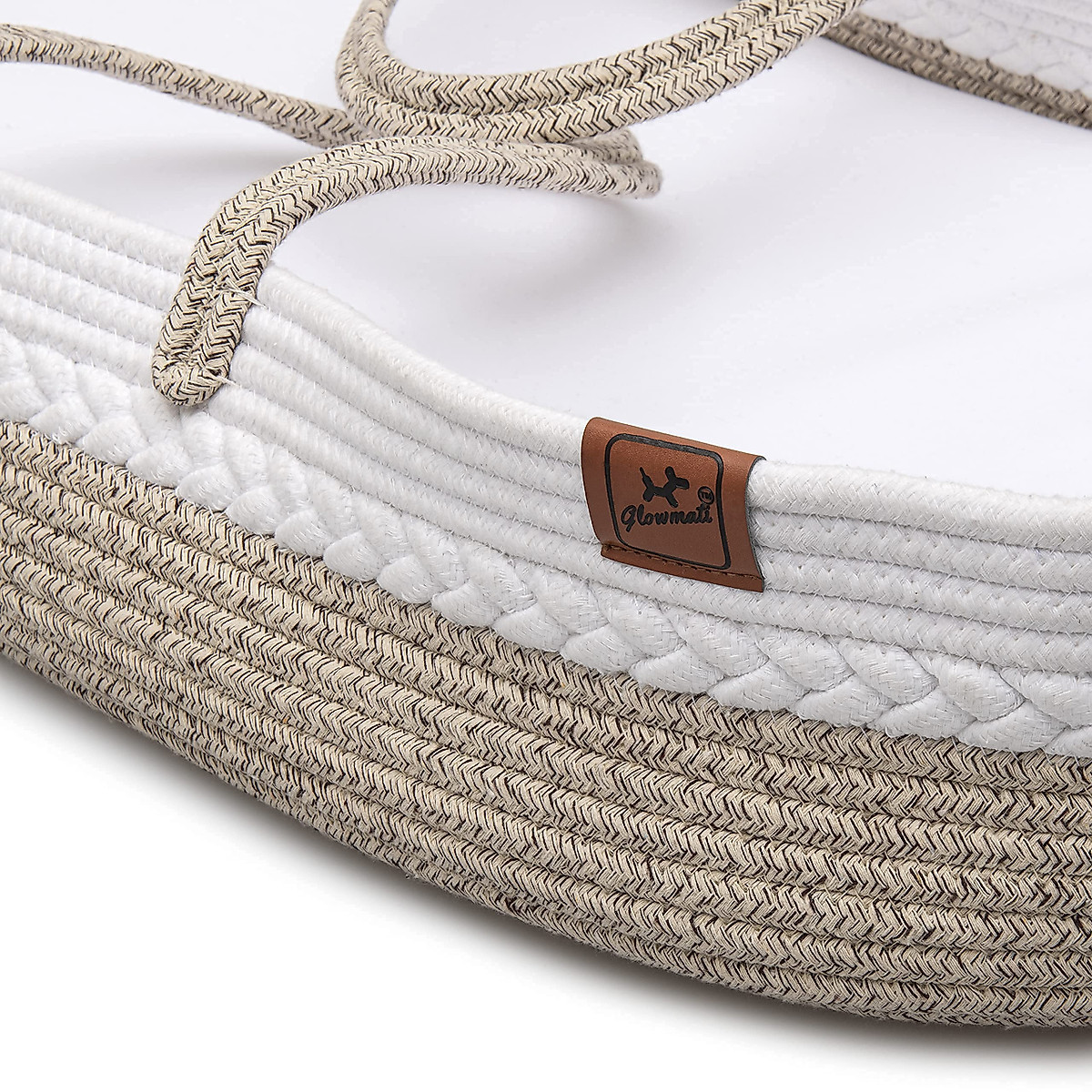 Baby Changing Basket - 100% Cotton Rope with Foam Pad - Organic Cotton Waterproof Cover - Complete with 2 Waterproof Changing Pads Liners- CPSC Safety Compliant