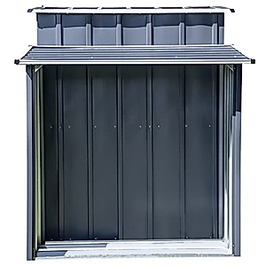 Arrow Sheds 10' x 5' Galvanized Steel 3-in-1 Pad-Lockable Outdoor Utility Storage Shed, Anthracite