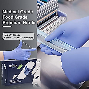FINITEX Nitrile Disposable Gloves Medical Exam Gloves - 100 PCS Blue Latex-free Examination Chemo Food Gloves (Large)