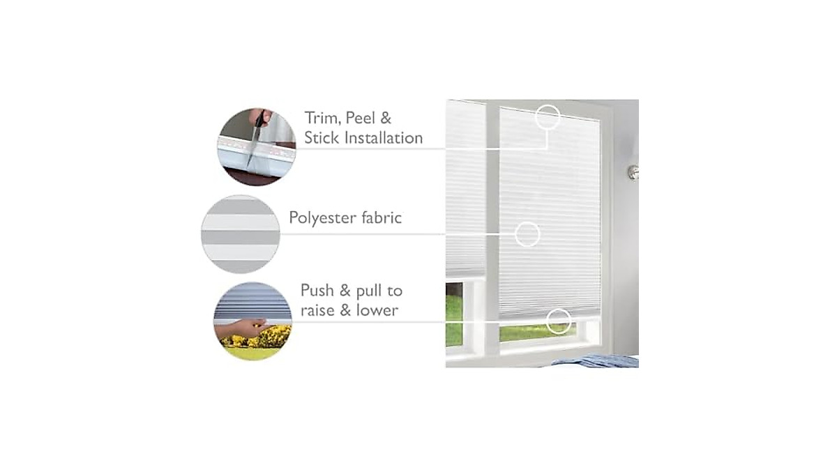 Redi Shade Cordless Pleated Shade - Easy Trim & Install