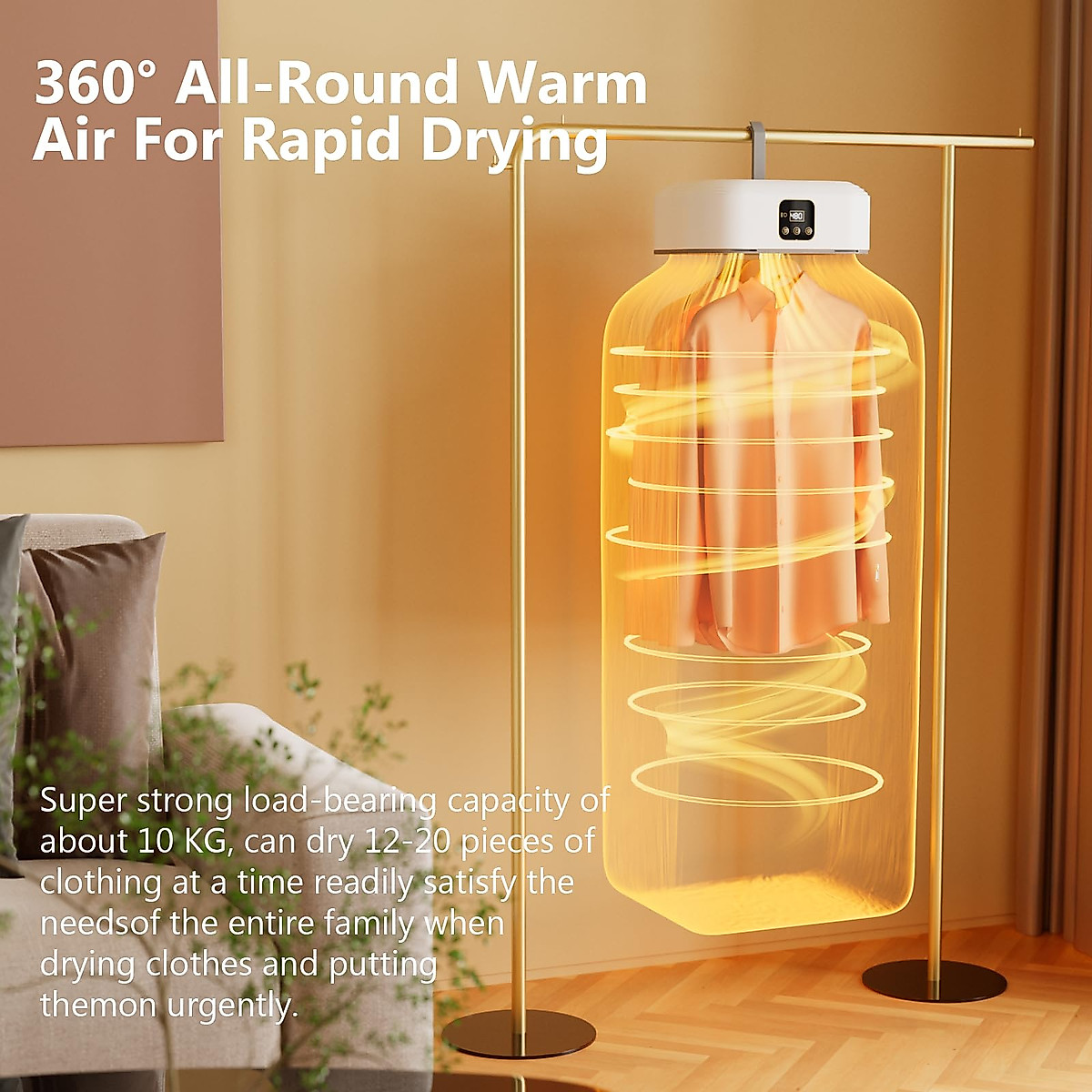 Generic Portable Clothes Dryer，Conveniently Stored Mini Portable Dryer, Compact Dryer Machine with Timer function, Portable Dryer for Apartments, Dorms, Travel and RV, G-1035