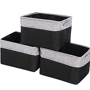 WEHUSE Large Storage Baskets for Closet Shelves, 15.8 L x 12 W x 10 H Inches Foldable Fabric Storage Bins, Set of 3