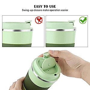12oz Travel Mug, MOMSIV Insulated Coffee Cup with Leakproof Lid, Vacuum Stainless Steel Double Walled Reusable Tumbler for Hot and Cold Water Coffee and Tea In Travel and Car (Green-380ml)