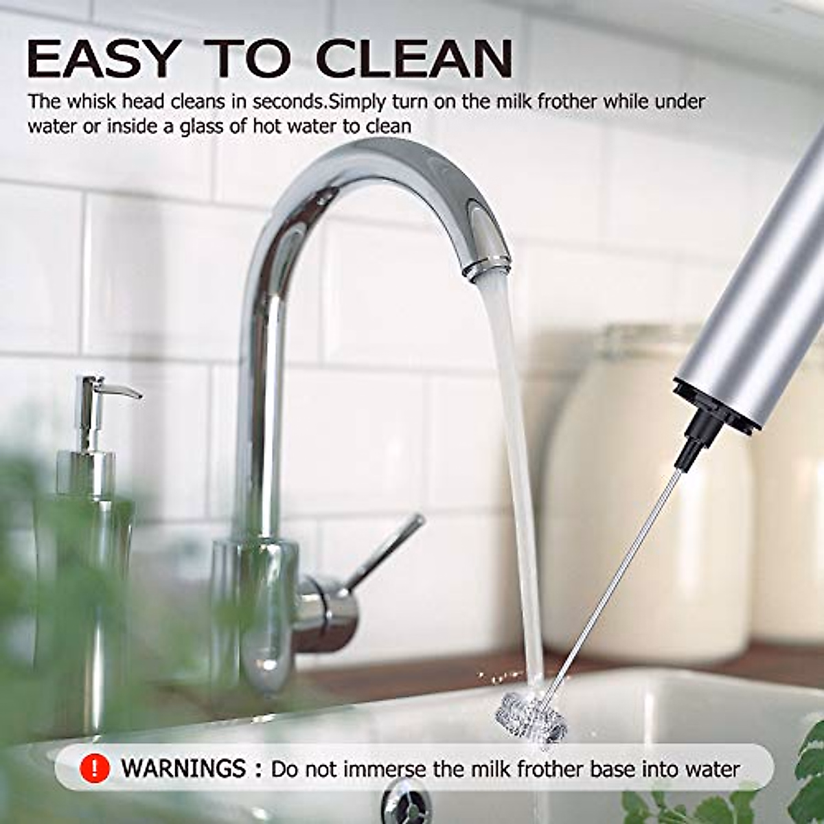 Milk Frother Rechargeable, Mathtoxyz Stainless Steel Milk Frothers Handheld Foam Maker Travel Kitchen Coffee Frother Wand for Coffee Lattes Cappuccino Matcha Hot Chocolate