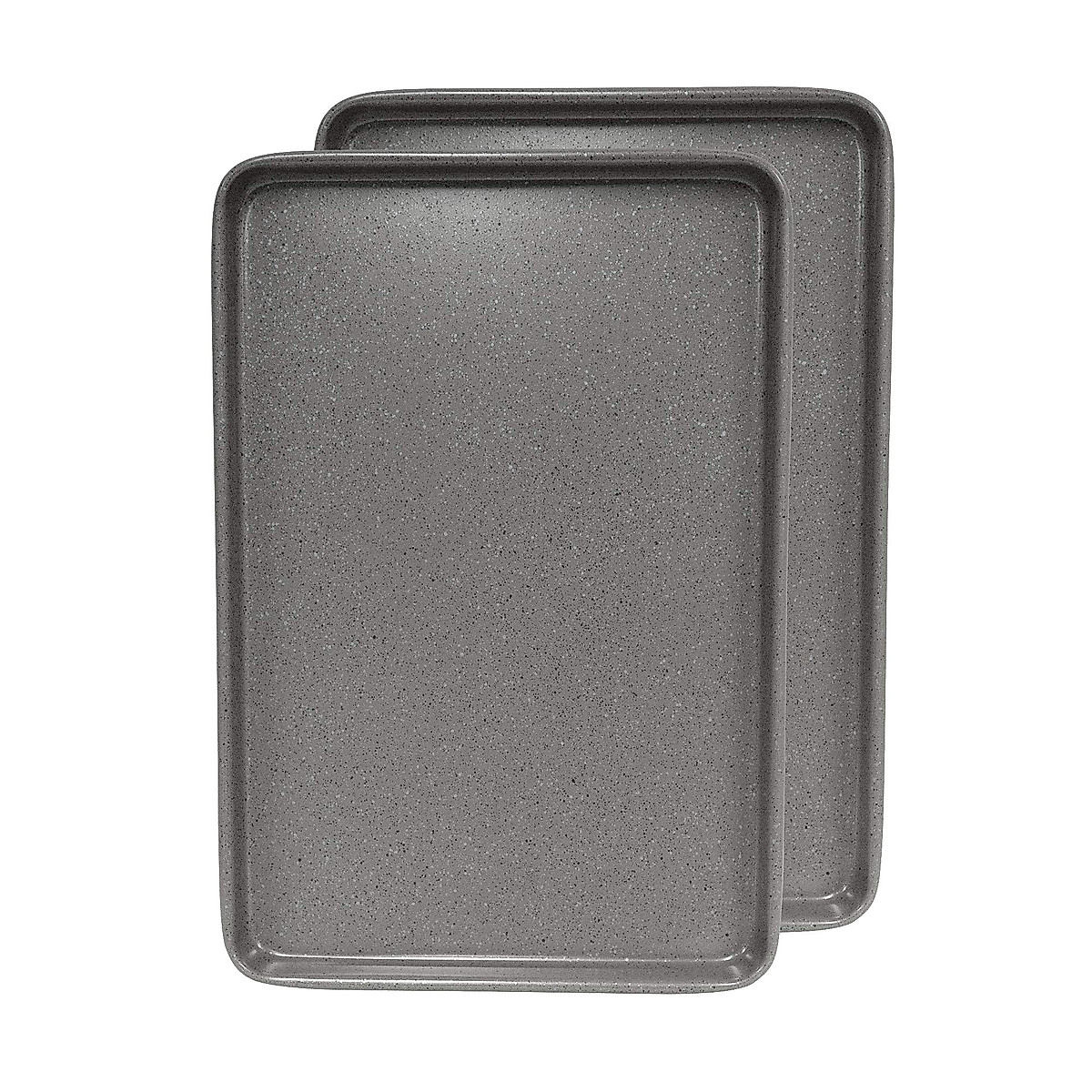 casaWare 2pc Ultimate Commercial Weight 15 x 10 x 1-Inch Cookie Sheet Set (Silver Granite)