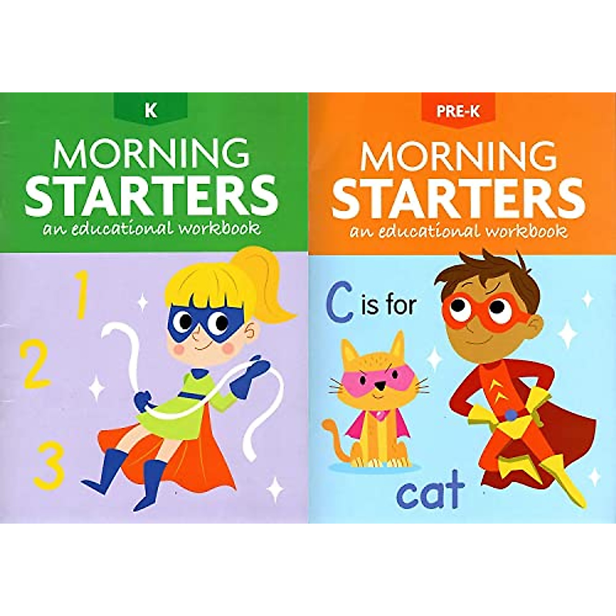 PRE-K & Kindergarten - Morning Starters Educational Workbooks - Set of 2 Books - v10
