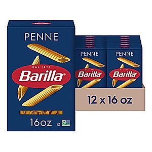 Barilla Penne Pasta, 16 oz. Box (Pack of 12) - Non-GMO Pasta Made with Durum Wheat Semolina - Kosher Certified Pasta
