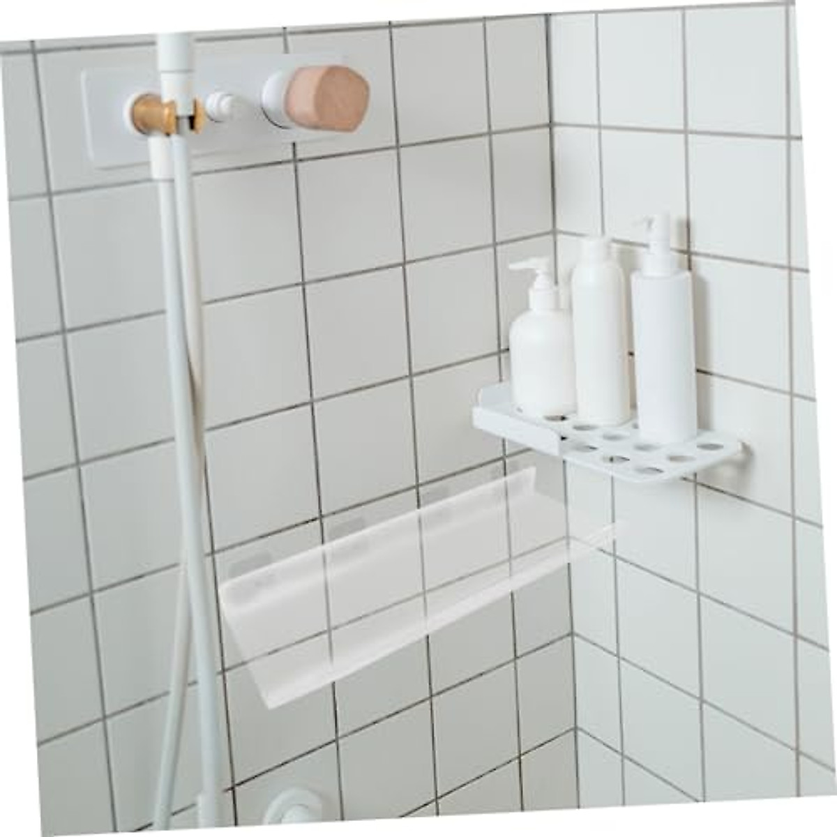 RORPOIR Kitchen Wall Rack Storage Shelves Shelf for Wall Clear Bathroom Shelves Organizing Shower Mount Shelf for Kitchen Toilet Storage Rack Kitchen Seasoning Rack Acrylic